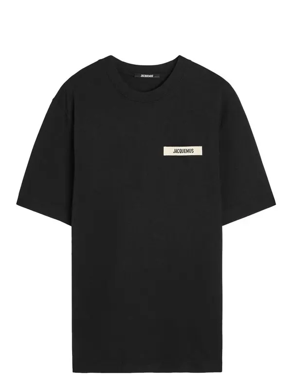 Jacquemus Le T-shirt Gros Grain Cotton T-shirt - Black