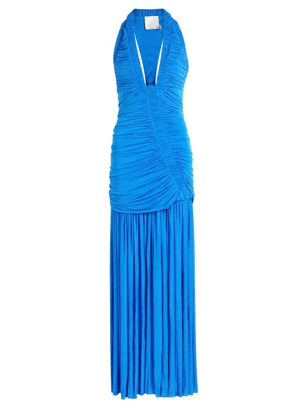 Christopher Esber Orion Ruched Jersey Gown - Blue