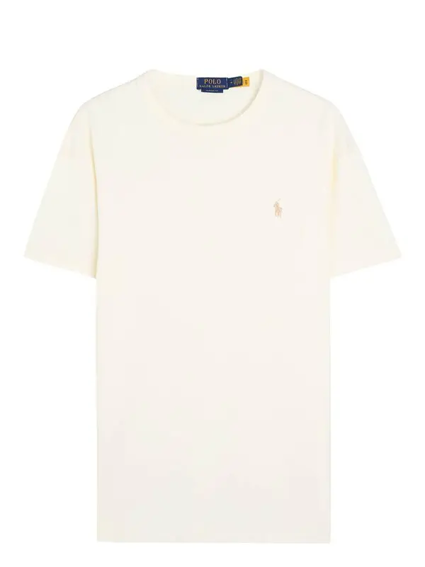 Polo Ralph Lauren Logo-embroidered Cotton T-shirt - Ecru