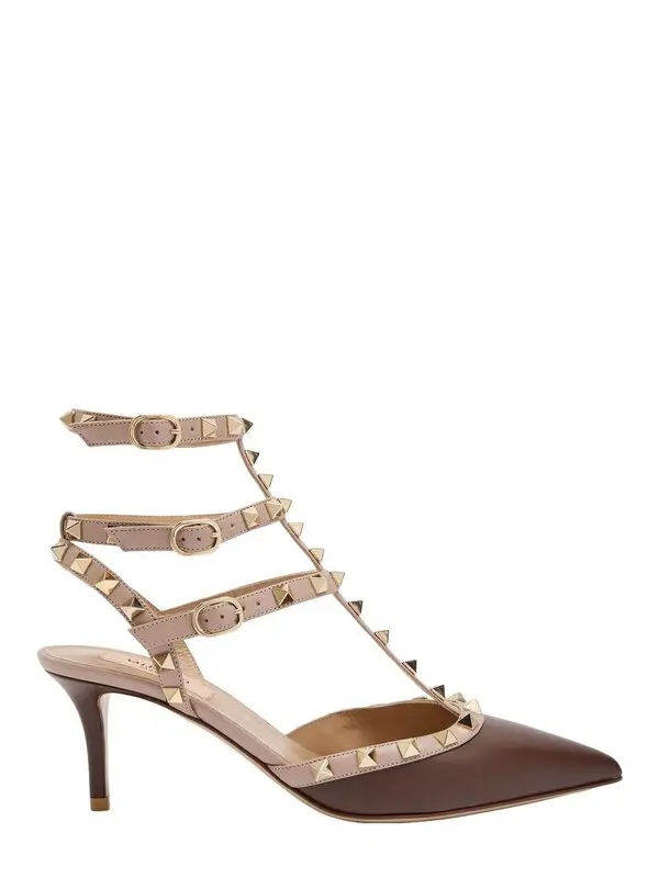 Valentino Garavani Rockstud 65 Leather Pumps - Brown