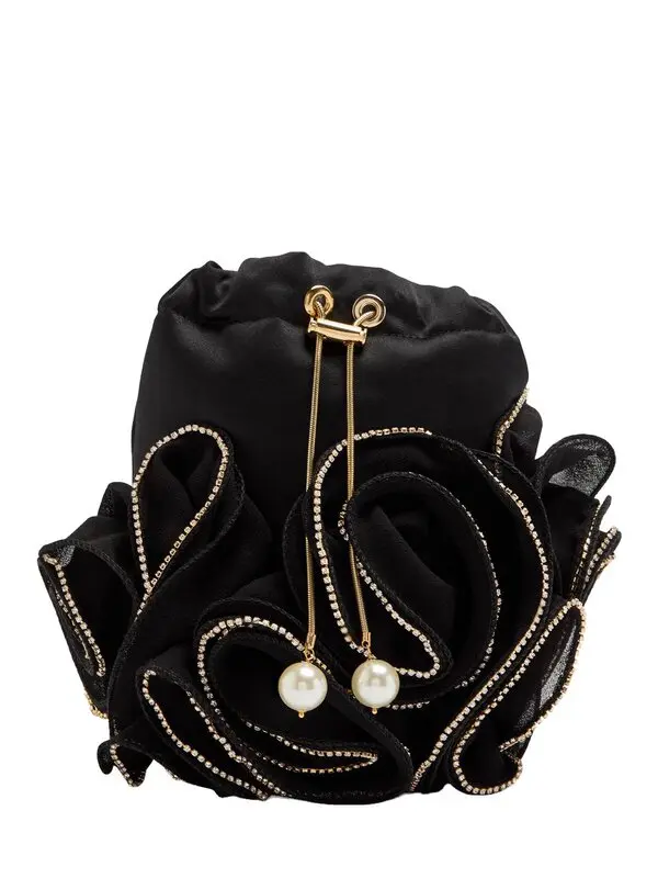 Rosantica Embellished Satin Cross-body Bag - Black