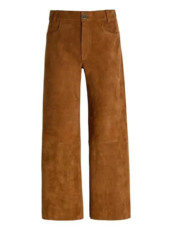 Stouls Lilou Stretch-suede Trousers - Tan