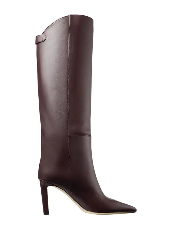 JIMMY CHOO Alizze 85 Knee High Boots - Deep Merlot