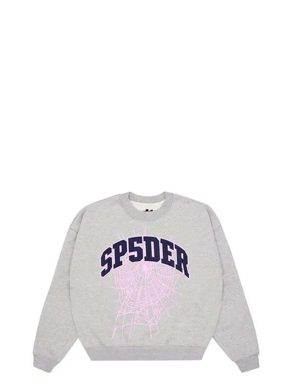 SP5DER Varsity Web Crewneck - Grey