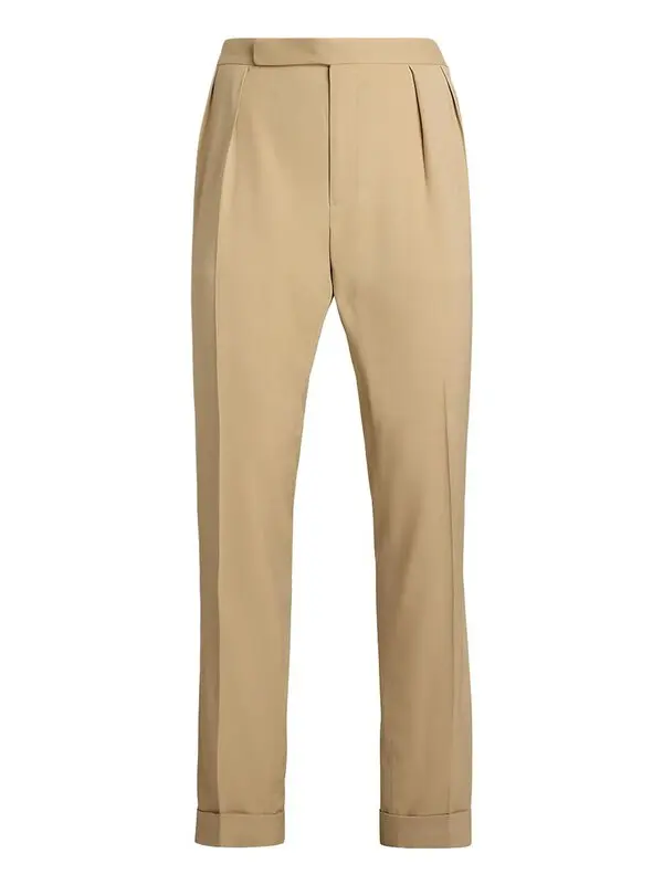 Ralph Lauren Gregory Wool Double-pleated Trousers - Tan