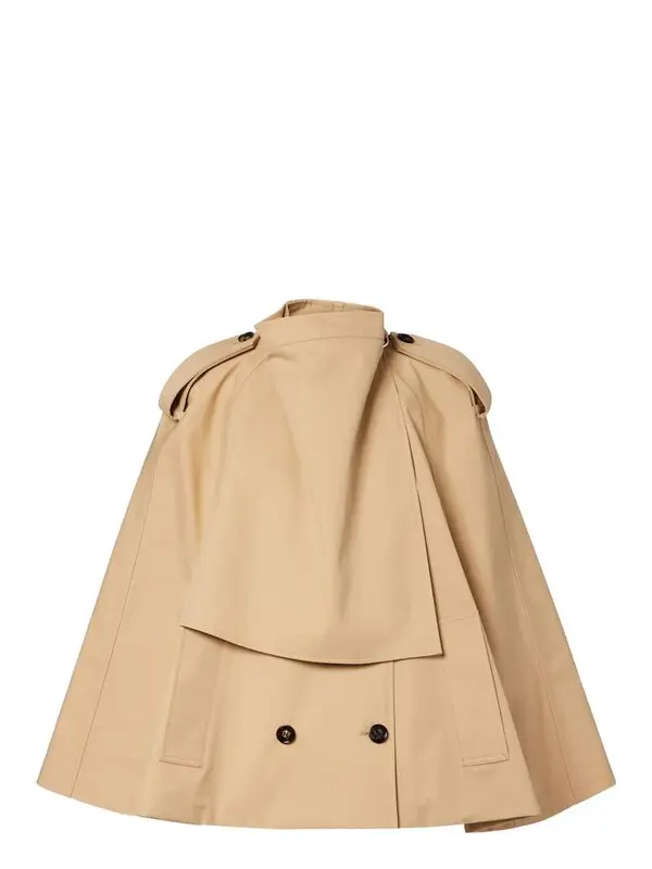Burberry Double-breasted Cotton Cape - Beige
