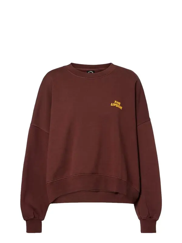 The Upside Paloma Crew Cotton Sweatshirt - Brown