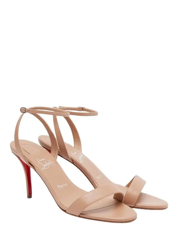 CHRISTIAN LOUBOUTIN Miss Z 80 Leather Sandals - Beige