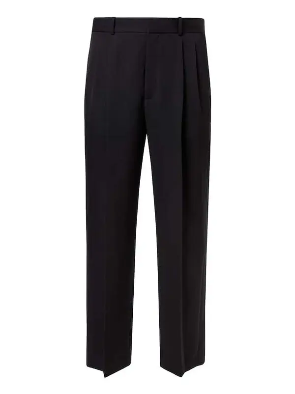 THE ROW Zev Virgin Wool Straight Pants - Black