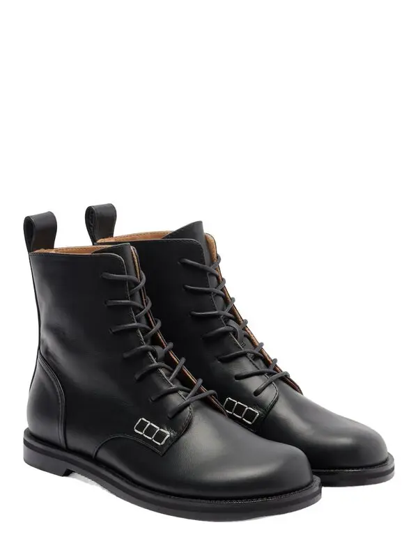 JW Anderson Leather Lace-up Boots - Black