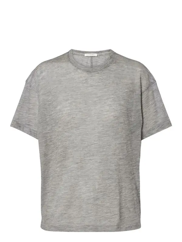 THE ROW Lila Knitted Cashmere Top - Grey