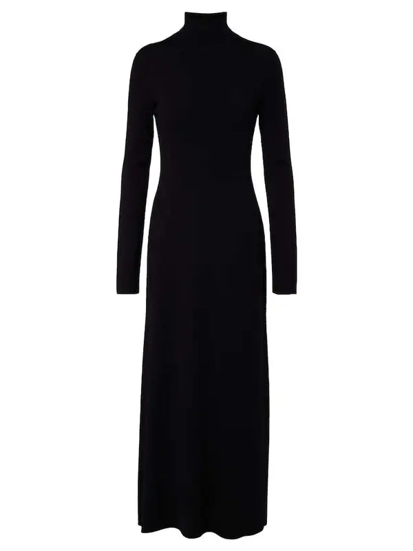 THE ROW Leoline Turtleneck Maxi Dress - Black