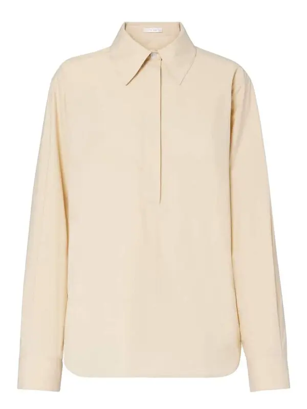 THE ROW Margan Cotton Poplin Shirt - Beige