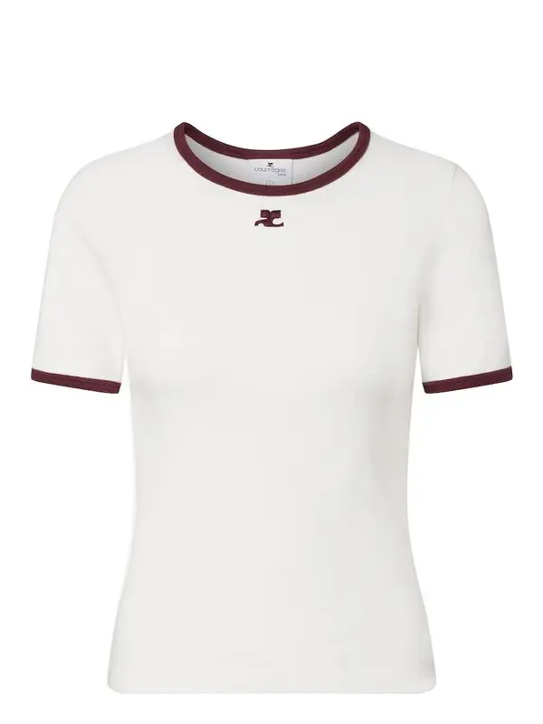 COURREGES Courrèges Signature Logo Cotton T-shirt - White