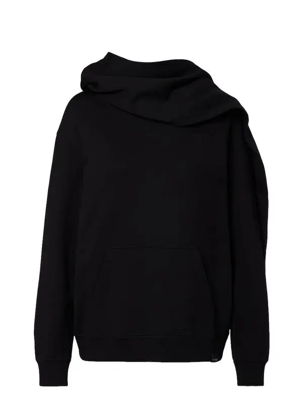 COURREGES Asymmetric Cotton Jersey Sweatshirt - Black