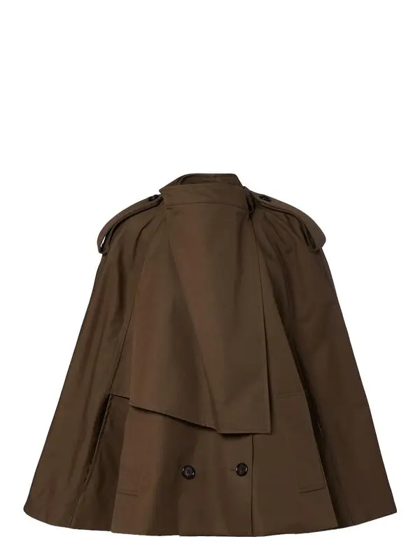 Burberry Double-breasted Cotton Cape - Green