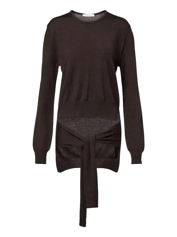 LEMAIRE Trompe L'oeil Wool-blend Sweater - Brown