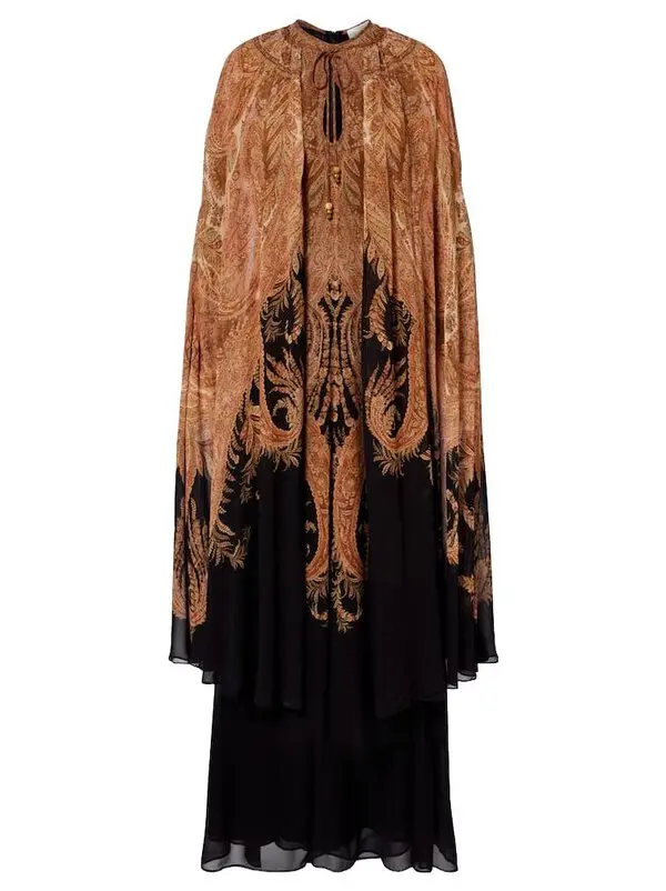 Zimmermann Hypnotic Caped Maxi Dress - Multicoloured
