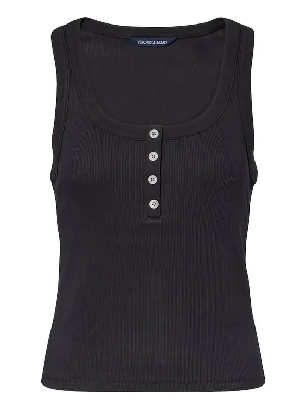 Veronica Beard Abbott Cotton-blend Tank Top - Black