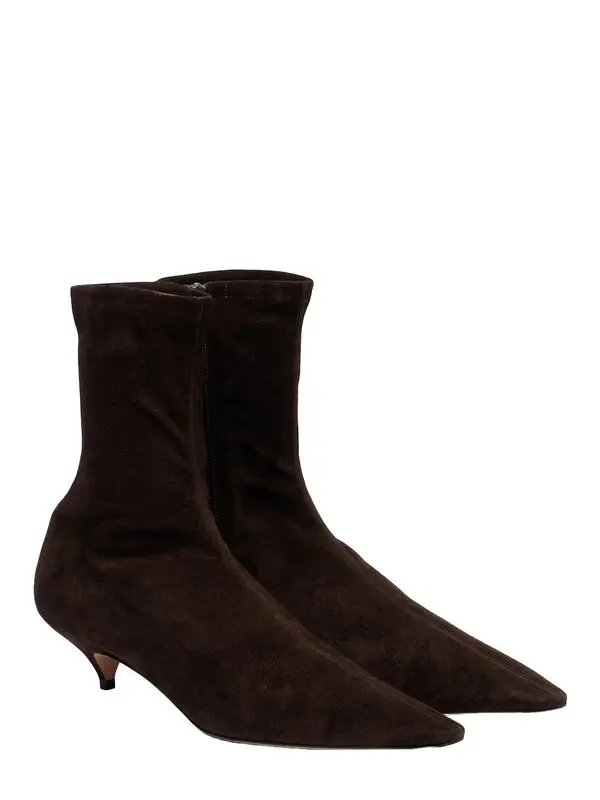 THE ROW Liisa 40 Suede Ankle Boots - Brown