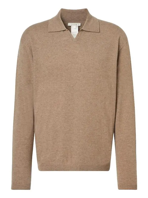 THE ROW Franz Cashmere Polo Sweater - Beige