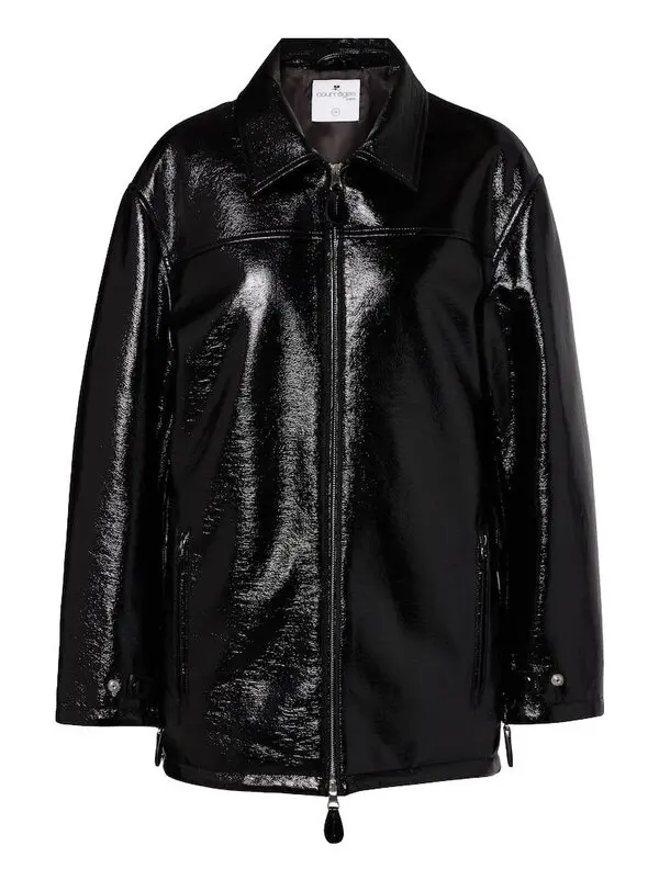 COURREGES Coated Cotton-blend Jacket - Black