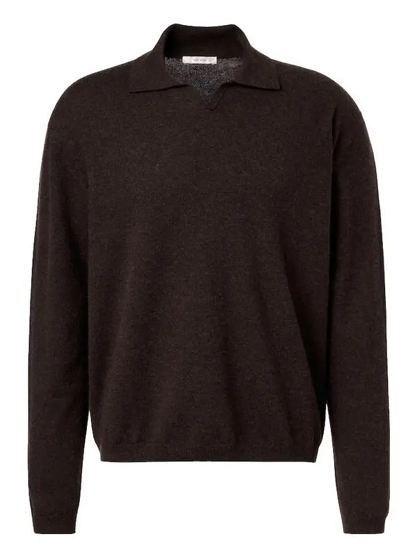 THE ROW Franz Cashmere Polo Sweater - Brown