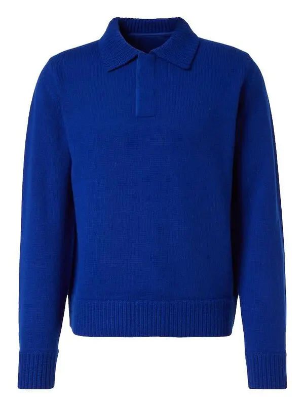 Sacai Wool Polo Sweater - Blue