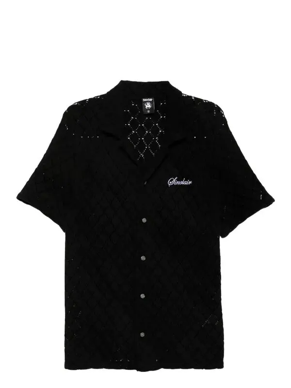 SINCLAIR Logo-embroidered Shirt - Black