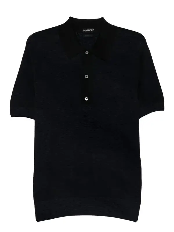 TOM FORD Wool Polo Shirt - Black