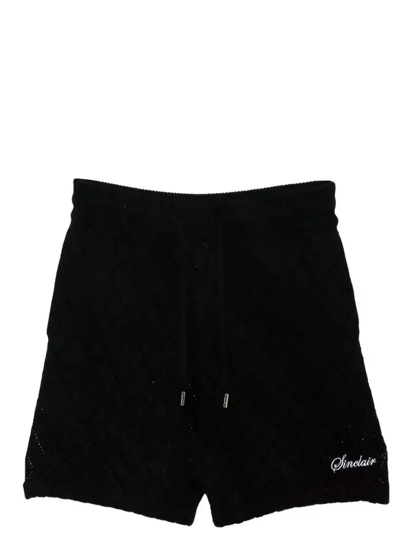 SINCLAIR Diamond-pattern Knit Shorts - Black