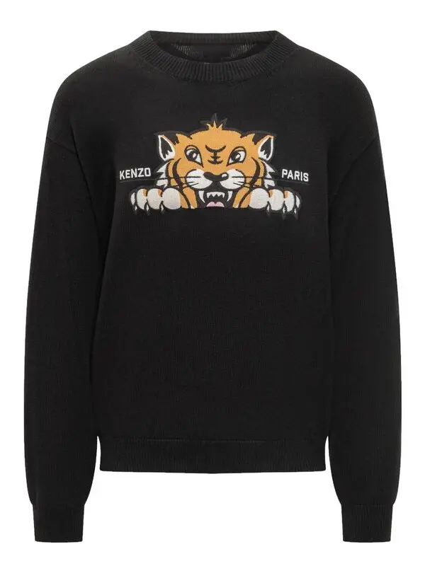 Kenzo Sweater With Tiger - Black