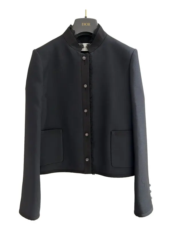 Dior Fitted Jacket With Lace - Black