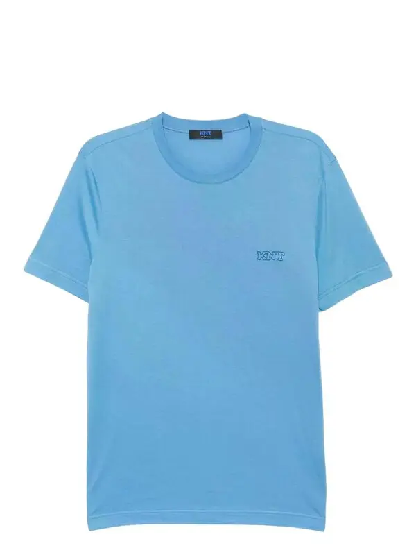 Kiton Embroidered-logo T-shirt - Blue