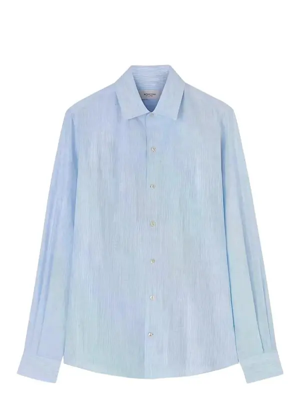 Agnona Striped Linen Shirt - Blue