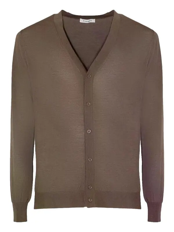KANGRA V-neck Buttoned Cardigan - Brown