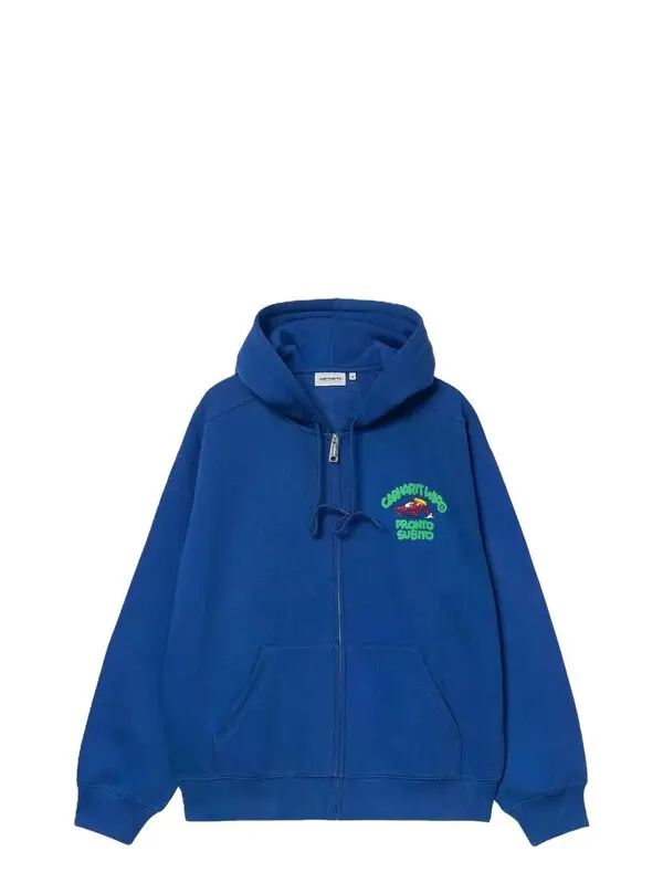 Carhartt Work In Progress Graphic Print Zip-up Hoodie - Blue