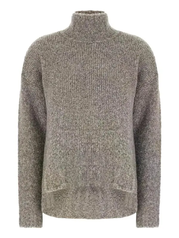 Giorgio Armani High-neck Textured Sweater - Gry