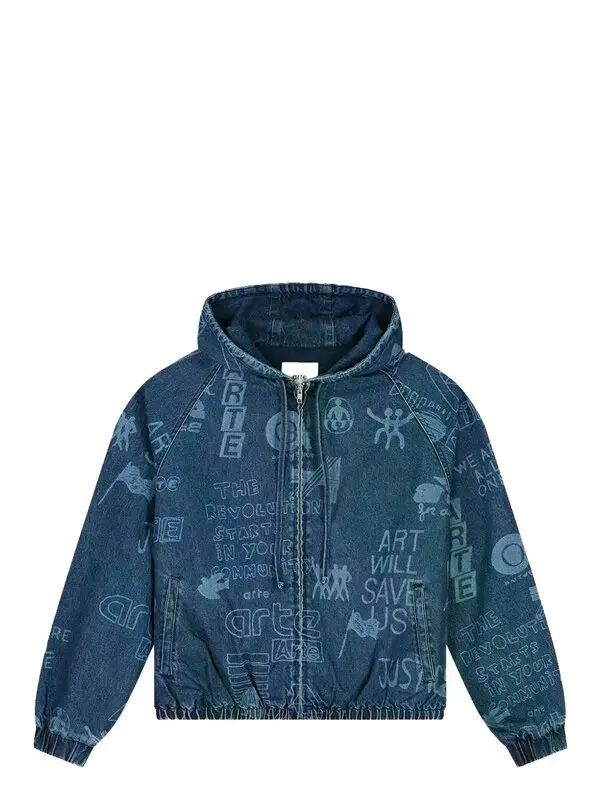 ARTE ANTWERP Graphic-print Denim Jacket - Blue
