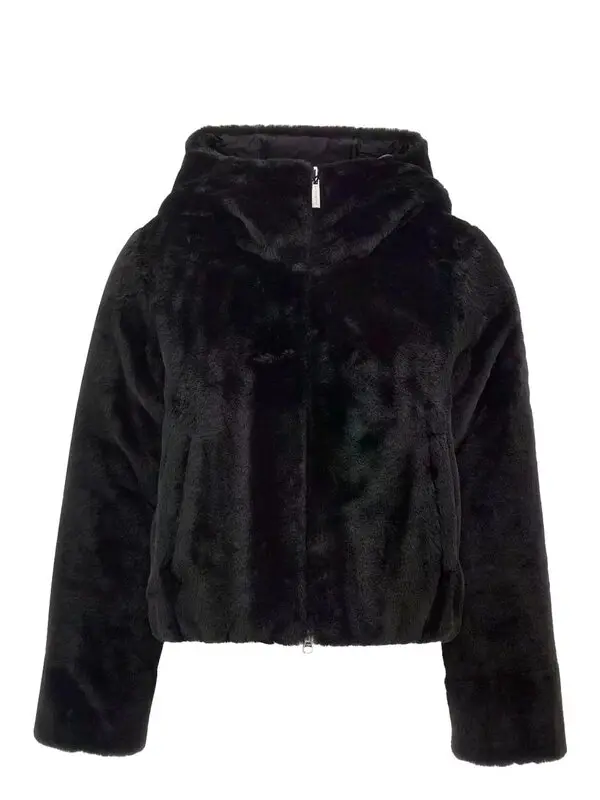 COLMAR Faux-fur Hooded Jacket - Black