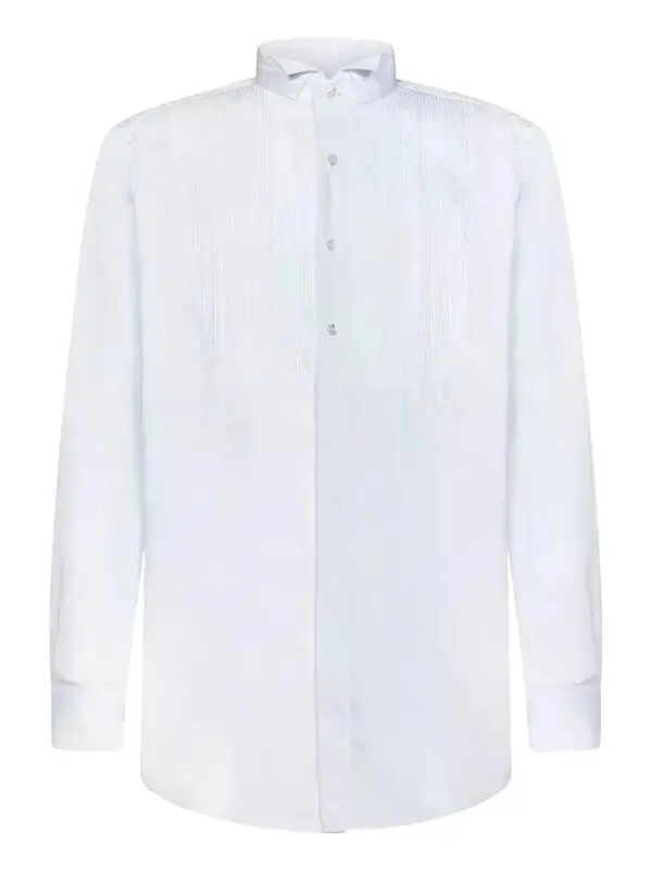 LARDINI Pleated-front Shirt - White