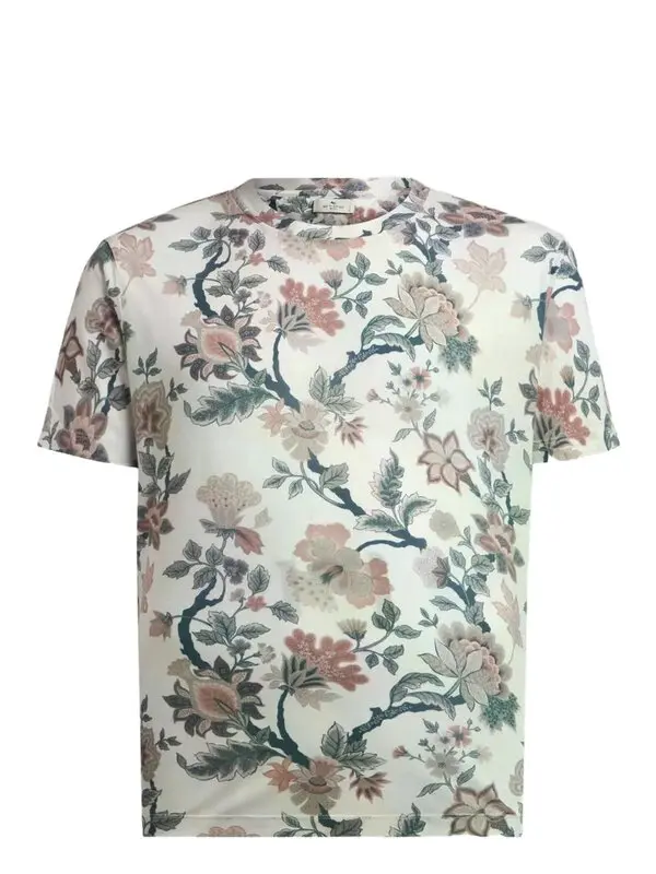 Etro Floral-print T-shirt - Neutrals