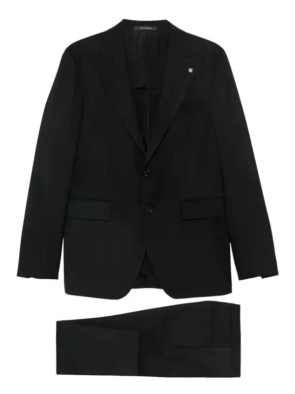 Tagliatore Button Wool Suit - Black