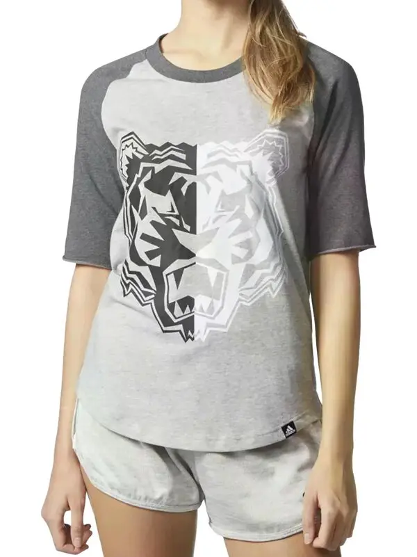 Adidas Tiger Mascot Athletic T-shirt - Grey