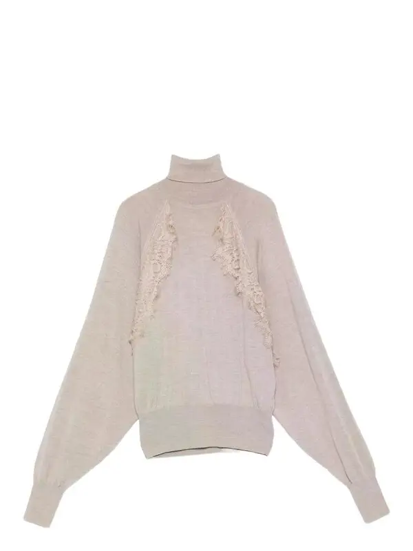 Liu Jo Lace-insert Turtleneck - Neutrals