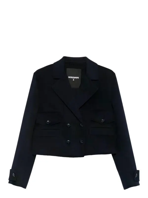 Patrizia Pepe Double-breasted Flap-pocket Jacket - Blue