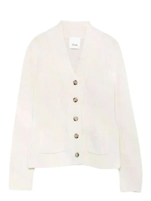 ALLUDE Button-detailed Patch-pocket Cardigan - Neutrals