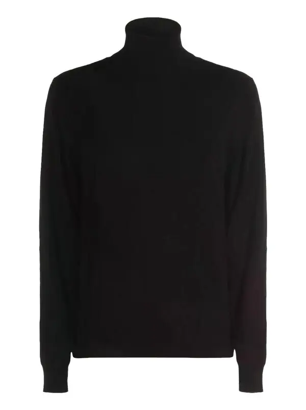 Malo Cashmere Turtleneck Sweater - Black