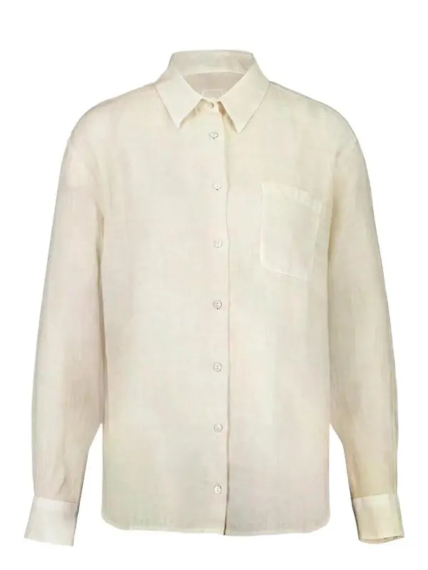 120% Lino Button-down Pocket Shirt - White