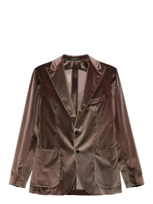 Tagliatore Velvet Patch-pocket Blazer - Brown